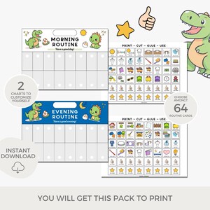 Morning and Bedtime Routine Flip Chart, Routine Chart for Toddlers ...