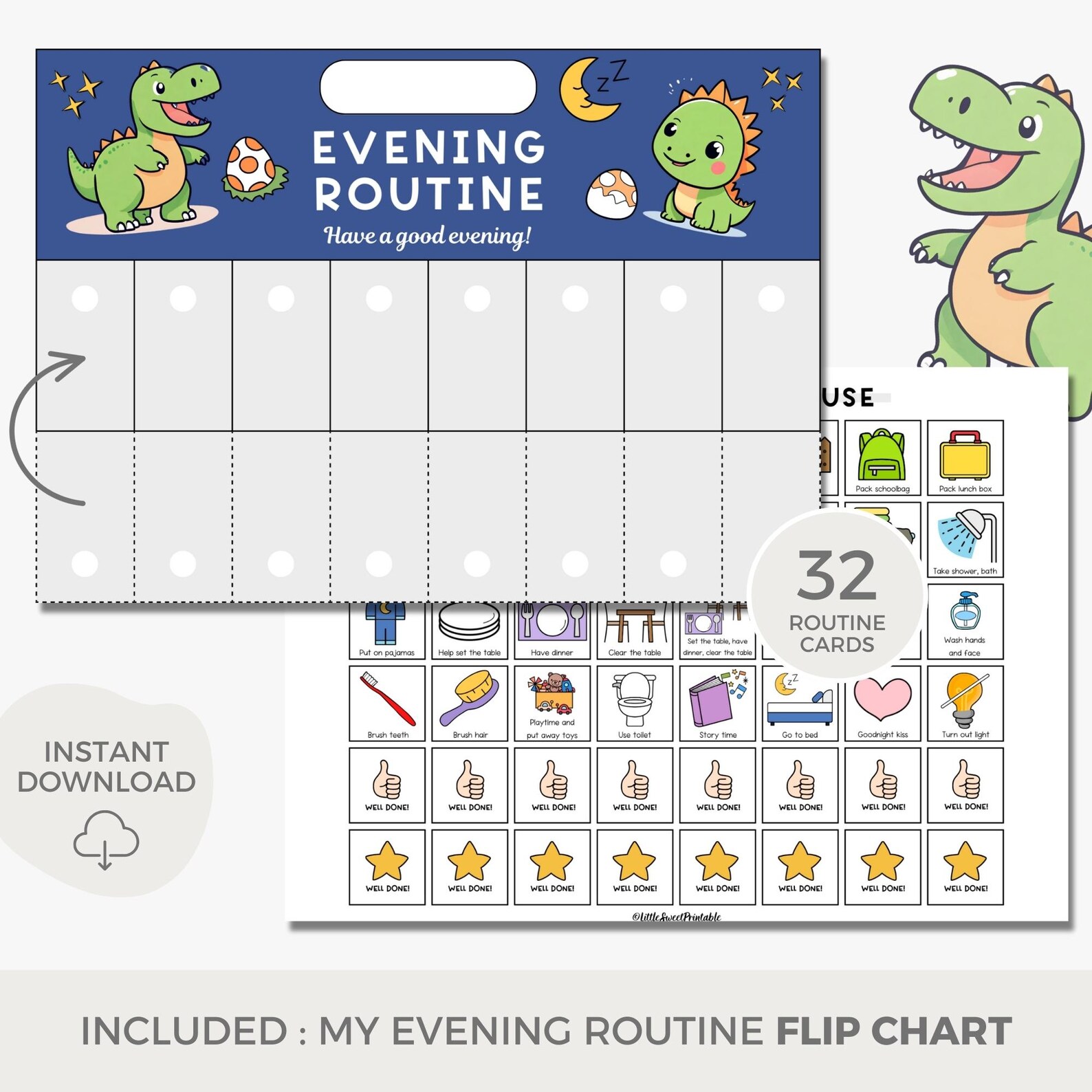 Morning and Bedtime Routine Flip Chart, Routine Chart for Toddlers ...