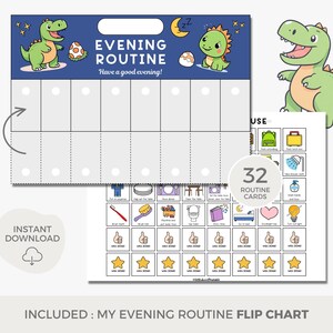 Morning and Bedtime Routine Flip Chart, Routine Chart for Toddlers ...
