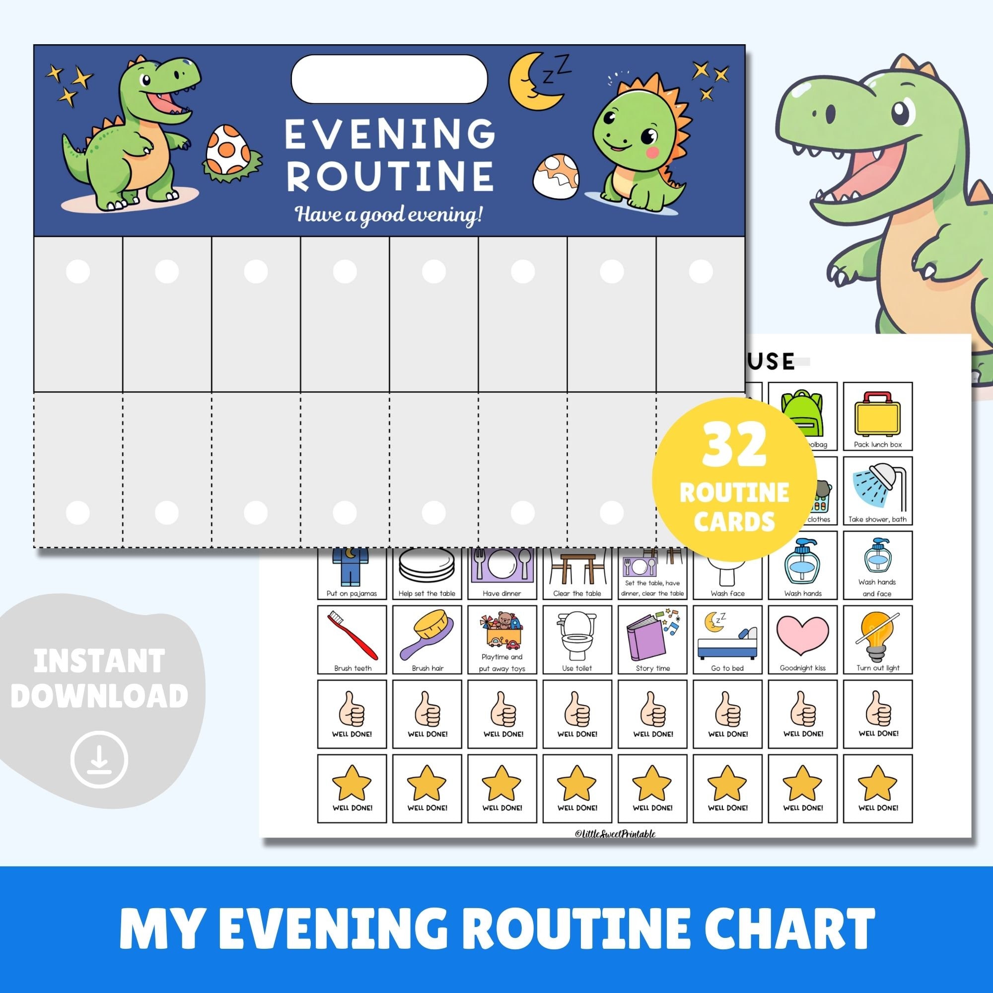 Morning and Bedtime Routine Flip Chart, Routine Chart for Toddlers ...