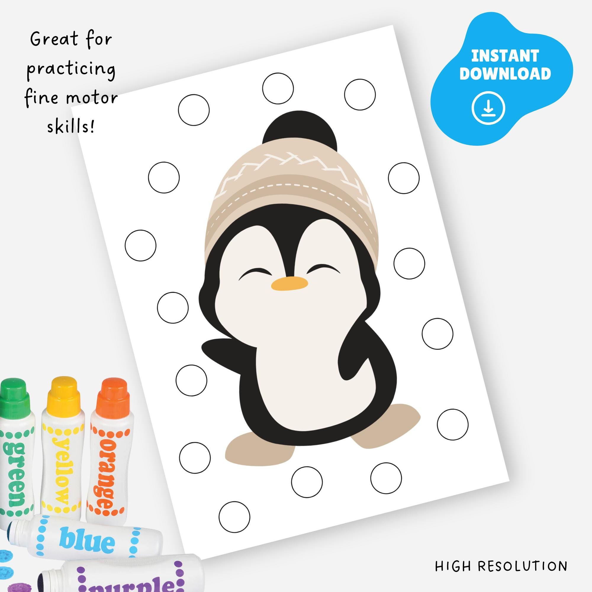 Do a Dot Printable, Winter Dot Marker Pages, Easy Kids Coloring Pages ...