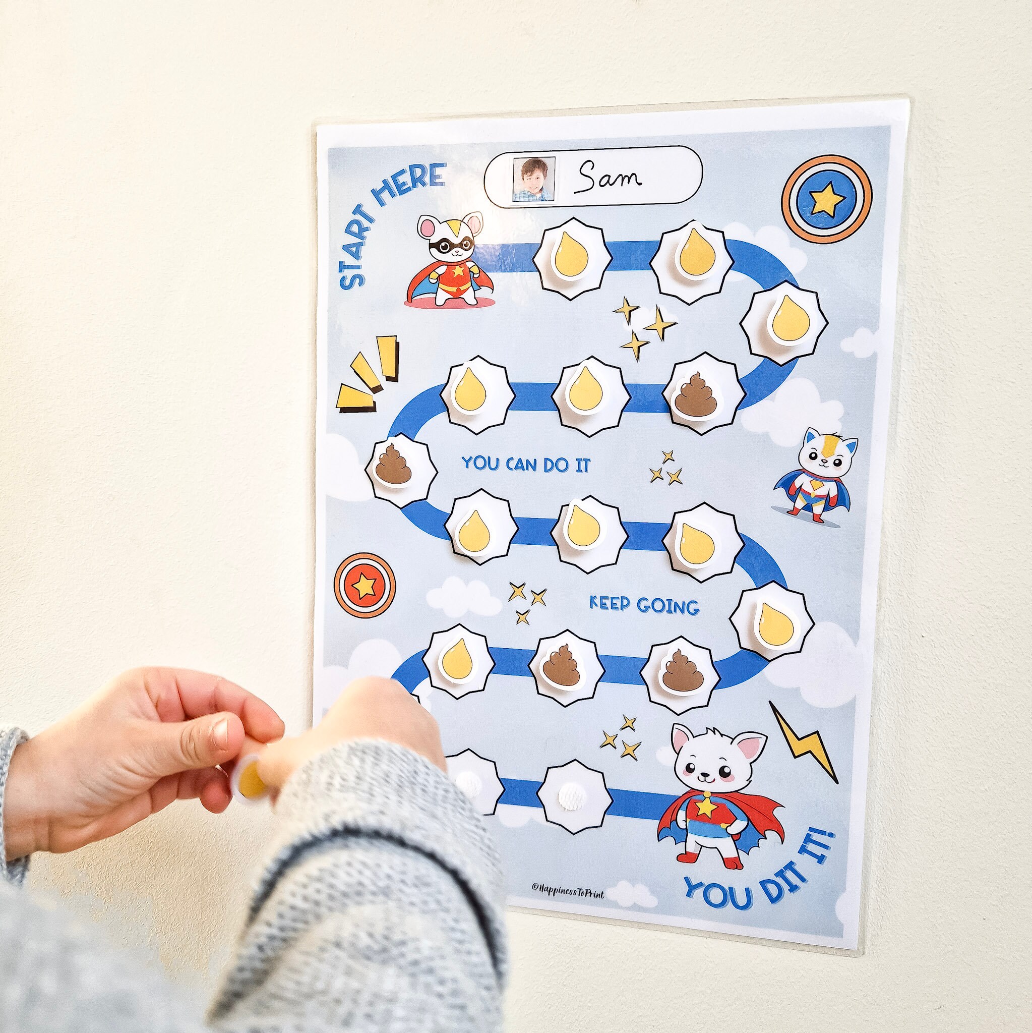 Potty Training Chart Printable, Toddler Potty Sticker Chart, Potty ...