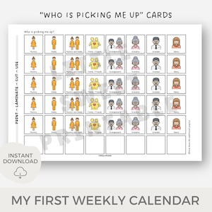 Weekly Visual Calendar, Toddler Visual Schedule, Daily Schedule, Weekly ...