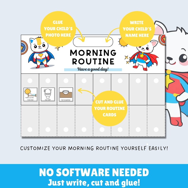 Morning and Bedtime Routine Flip Chart, Routine Chart for Toddlers ...