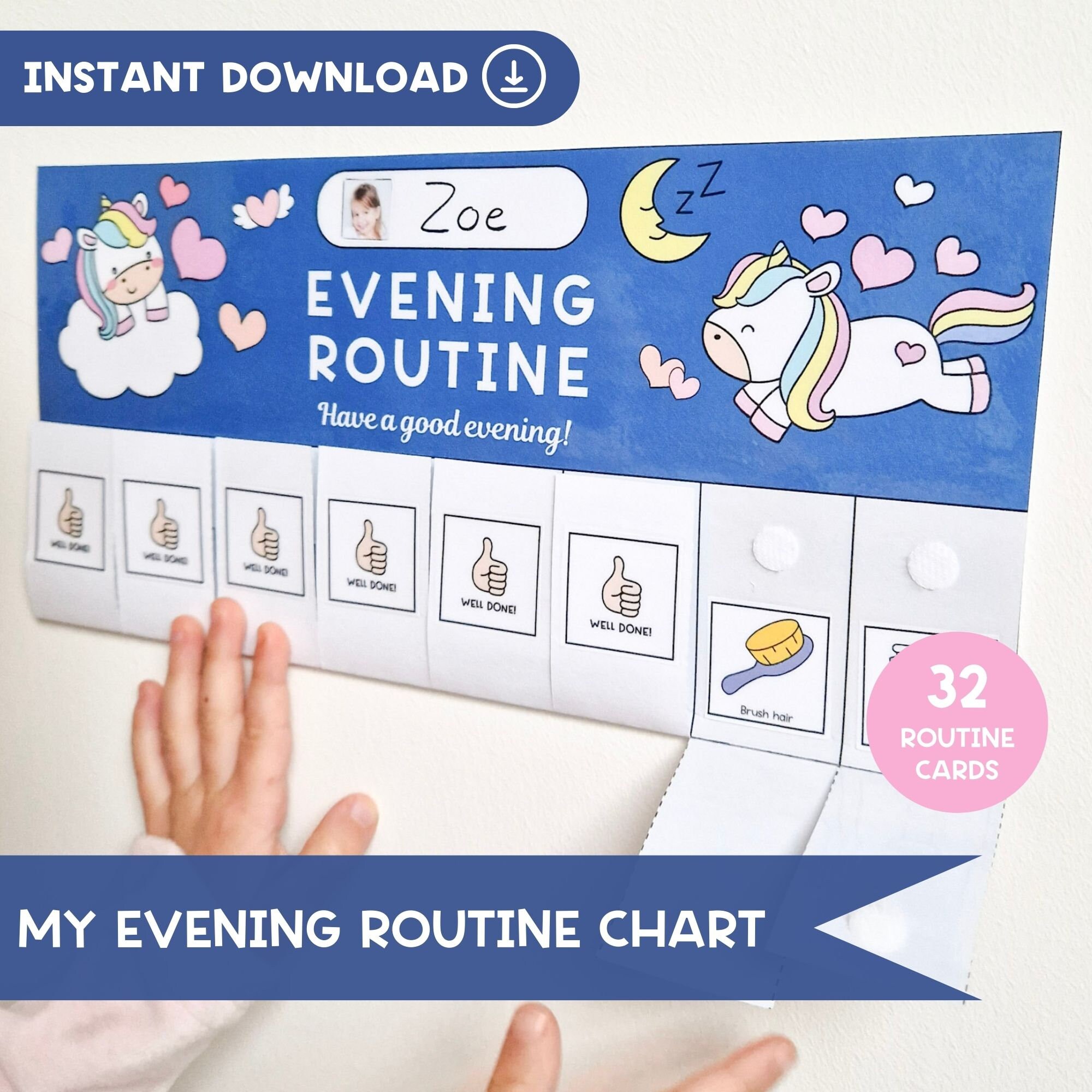 Bedtime Flip Chart Routine Printable Visual Schedule Kids Toddler Daily ...