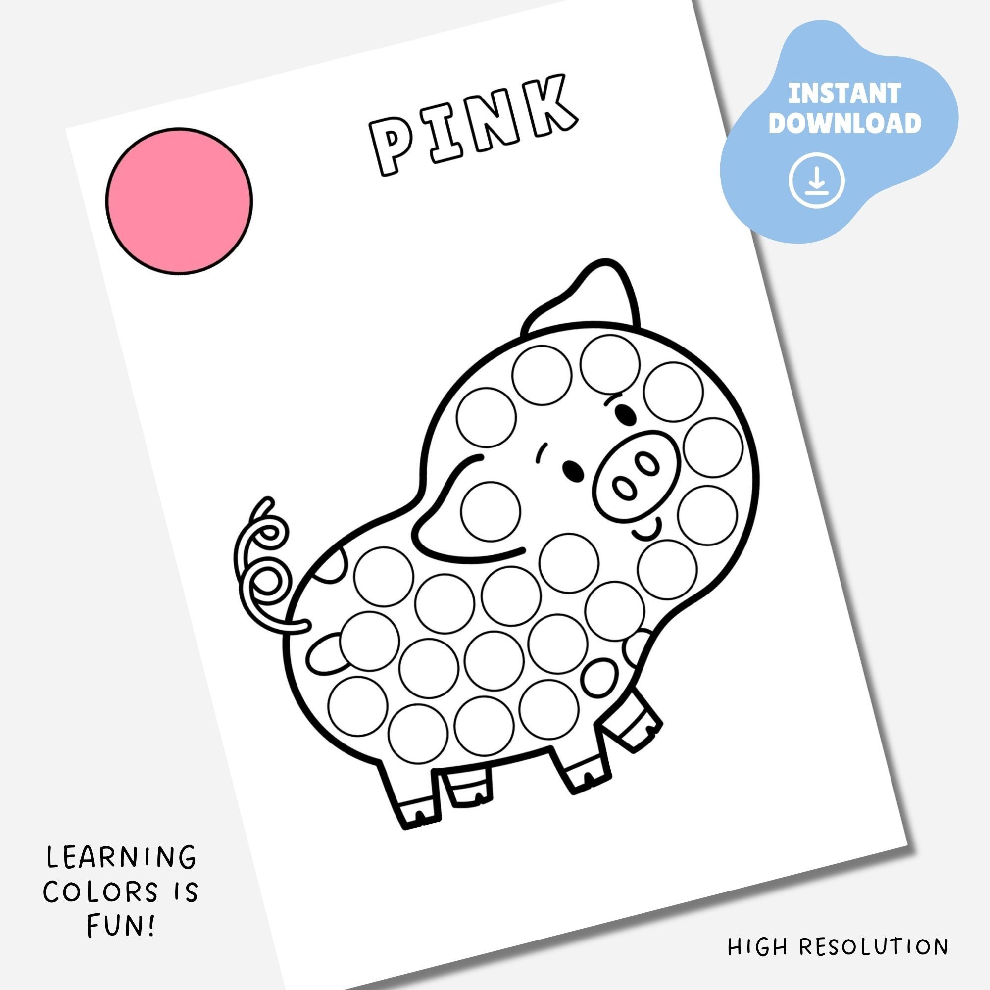 Do a Dot Printable, Animals Dot Marker Printable Pages, Easy Coloring ...
