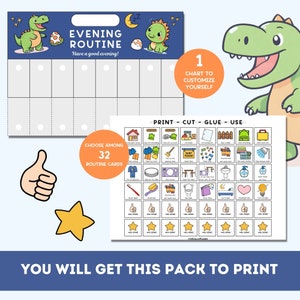 Bedtime Flip Chart Routine Printable Visual Schedule Kids Toddlers ...