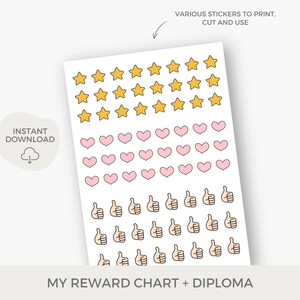 Reward Chart Printable for Kids, Behavior Chart for Toddlers, Sticker ...