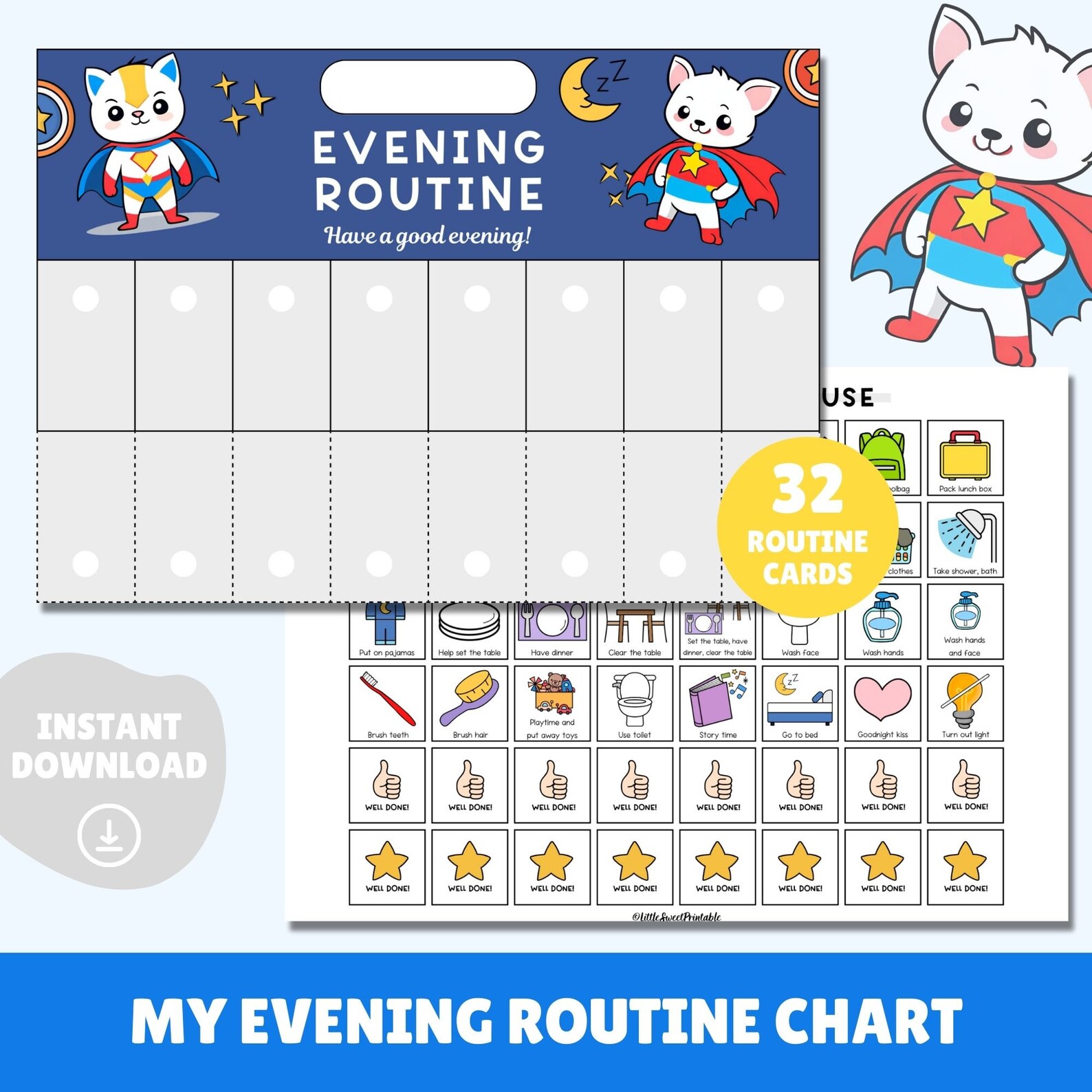 Morning and Bedtime Routine Flip Chart, Routine Chart for Toddlers ...