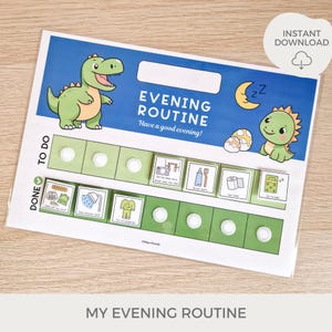 Bedtime Routine Chart, Visual Schedule for Kids, Toddler Routine ...