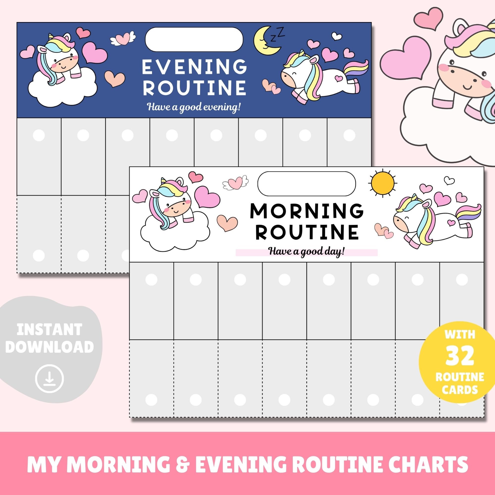 Morning and Bedtime Routine Flip Chart, Routine Chart for Toddlers ...
