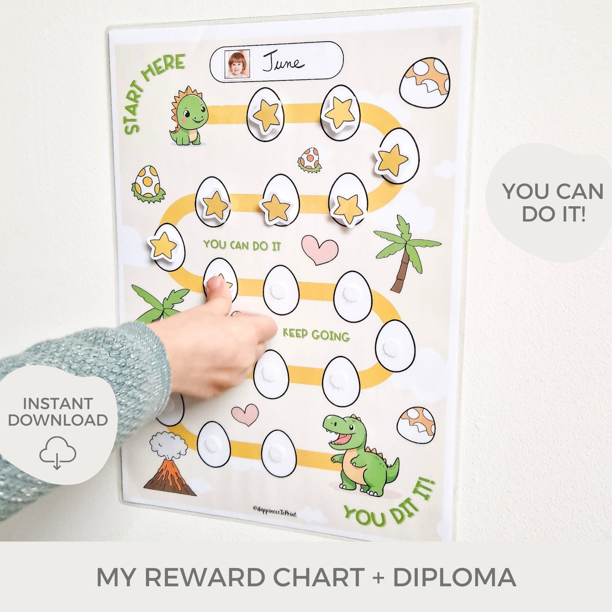 Behavior Chart Printable, Sticker Chart Printable, Reward Chart for ...