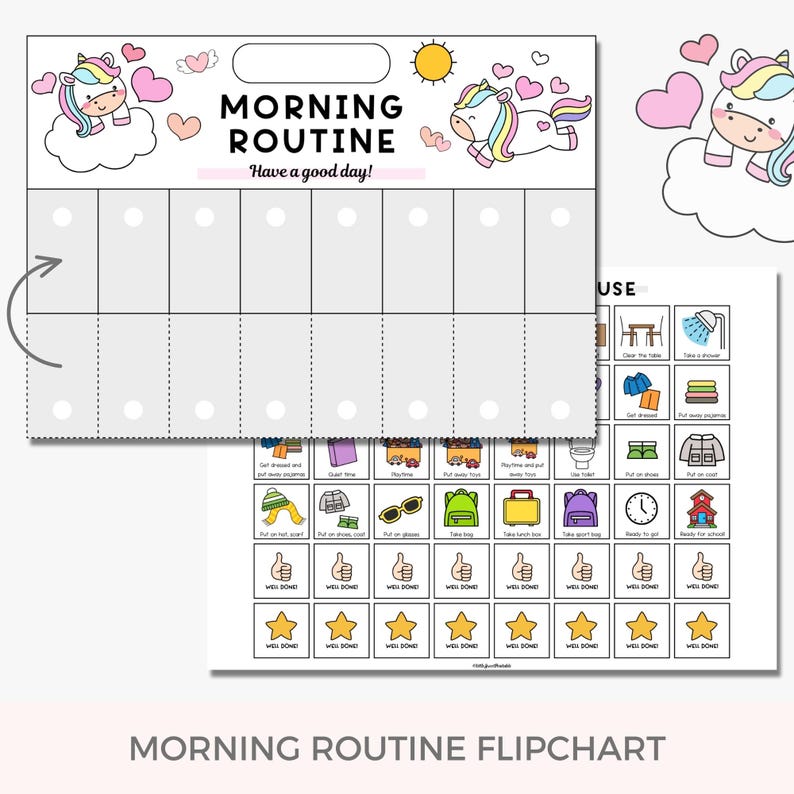 Morning Routine Printable for Kids, Routine Chart for Toddler ...