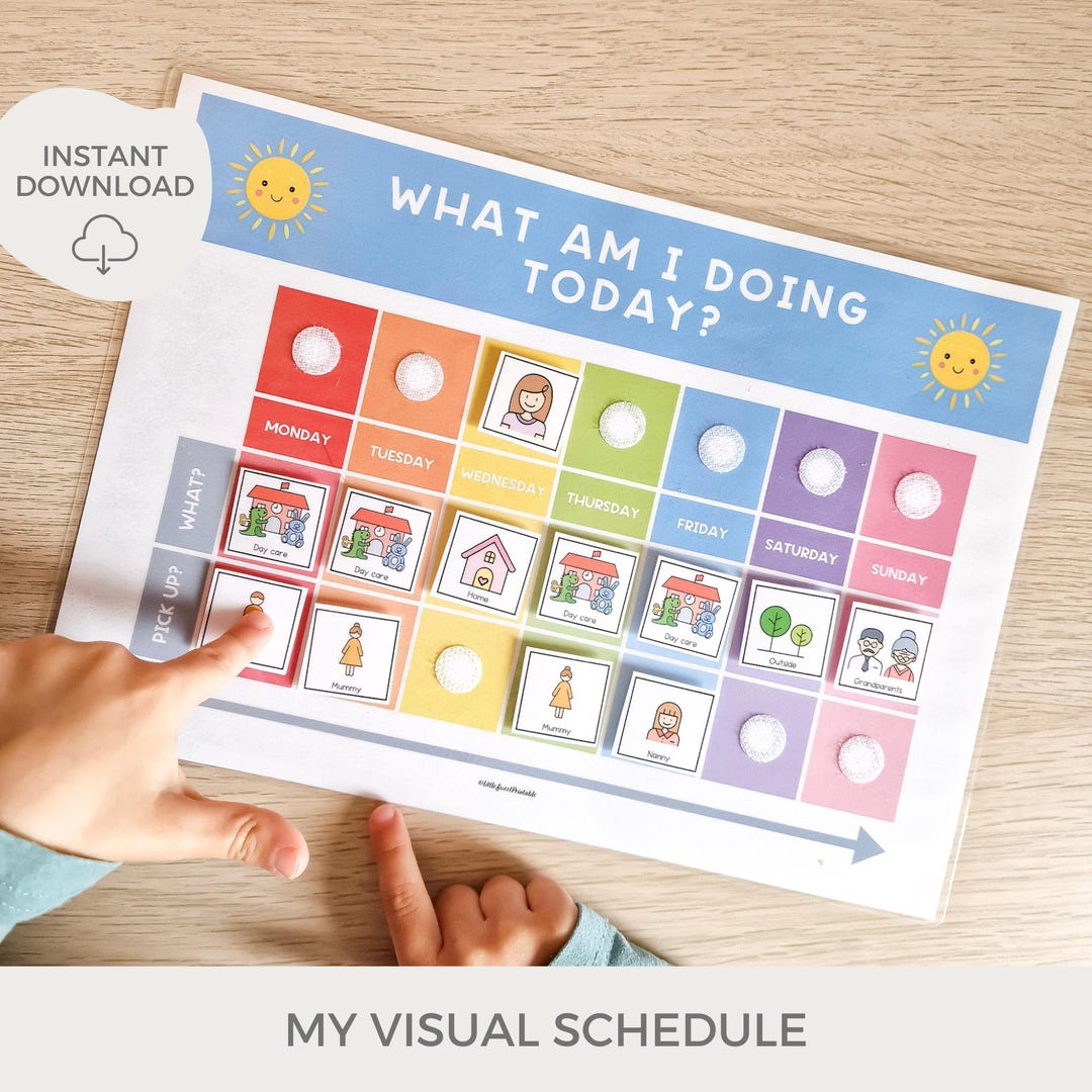 Weekly Visual Calendar, Toddler Visual Schedule, Daily Schedule, Weekly ...