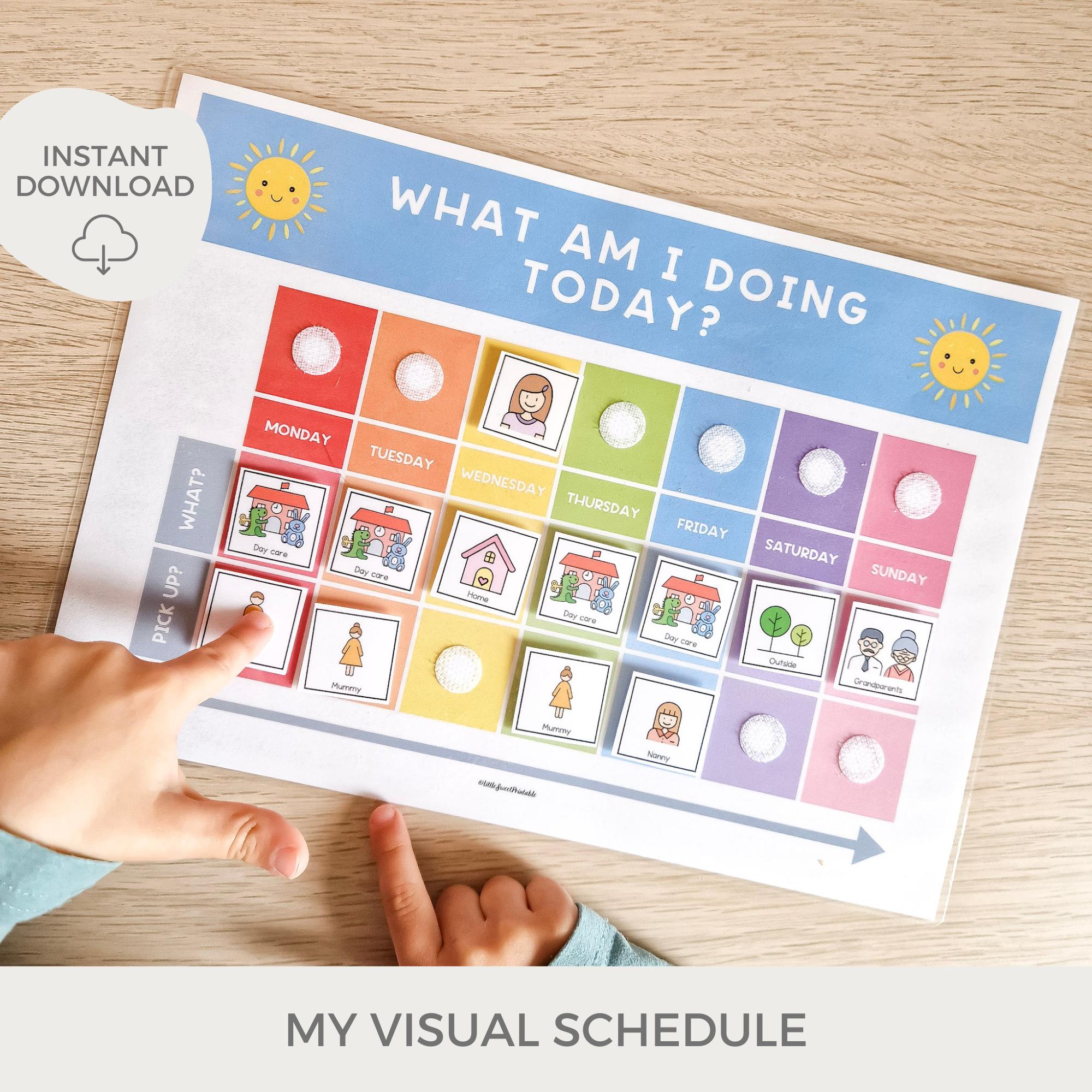 Weekly Visual Calendar, Toddler Visual Schedule, Daily Schedule, Weekly ...