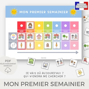 Emploi du temps visuel imprimable pour enfant, Semainier enfant ...