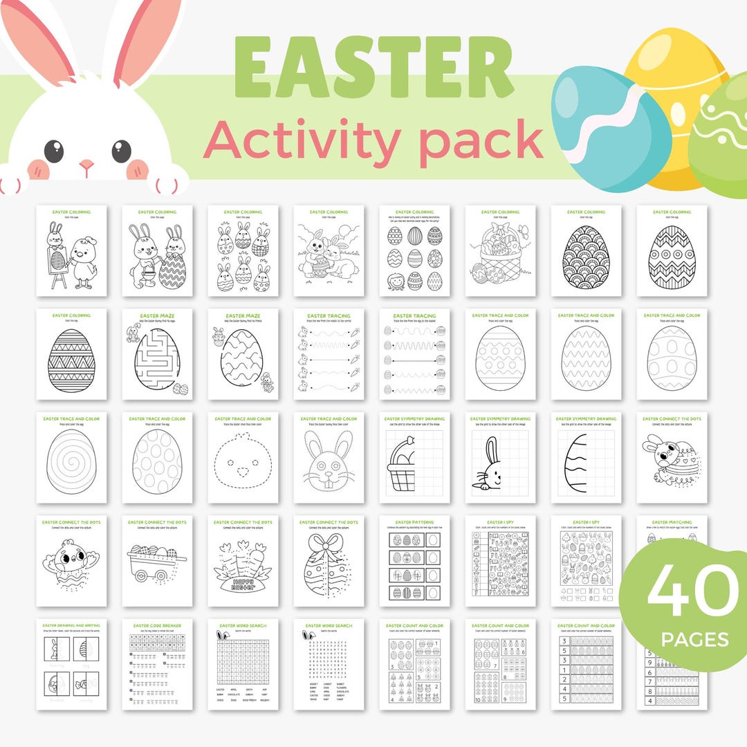 Easter Activity Pack, Easter Printable Games, Easter Coloring Pages ...