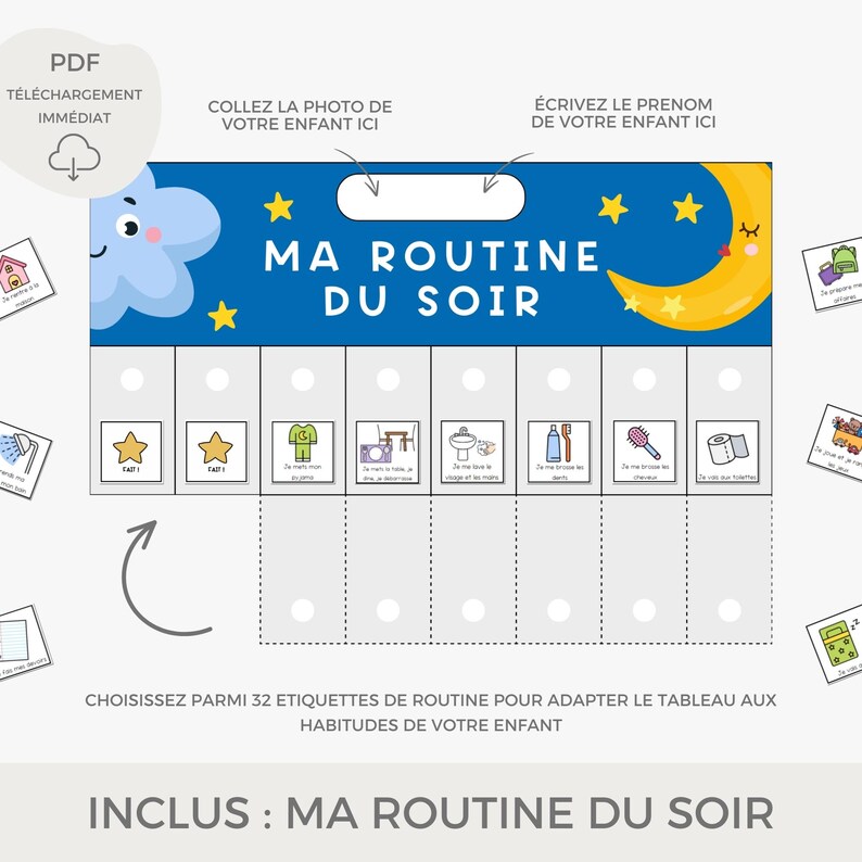 Morning and Bedtime Routine Flip Chart, Routine Chart for Kids, Daily ...