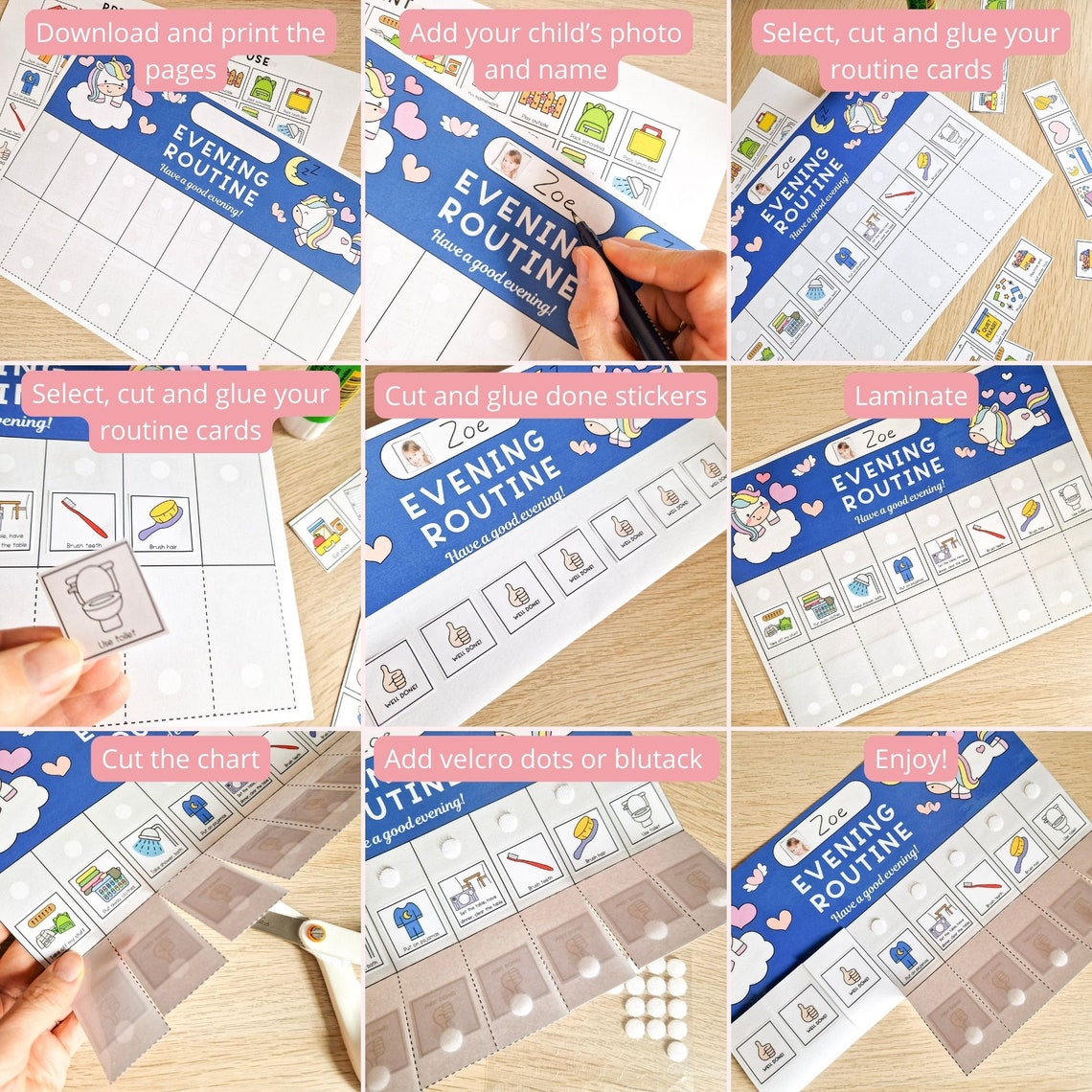 Bedtime Flip Chart Routine Printable Visual Schedule Kids Toddler Daily ...