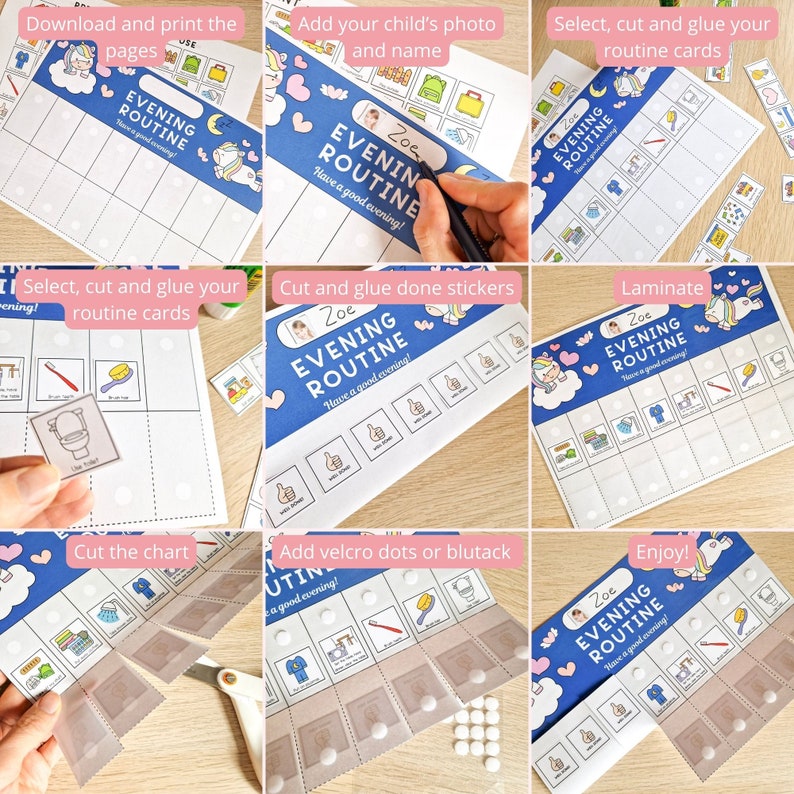 Bedtime Flip Chart Routine Printable Visual Schedule Kids Toddler Daily ...