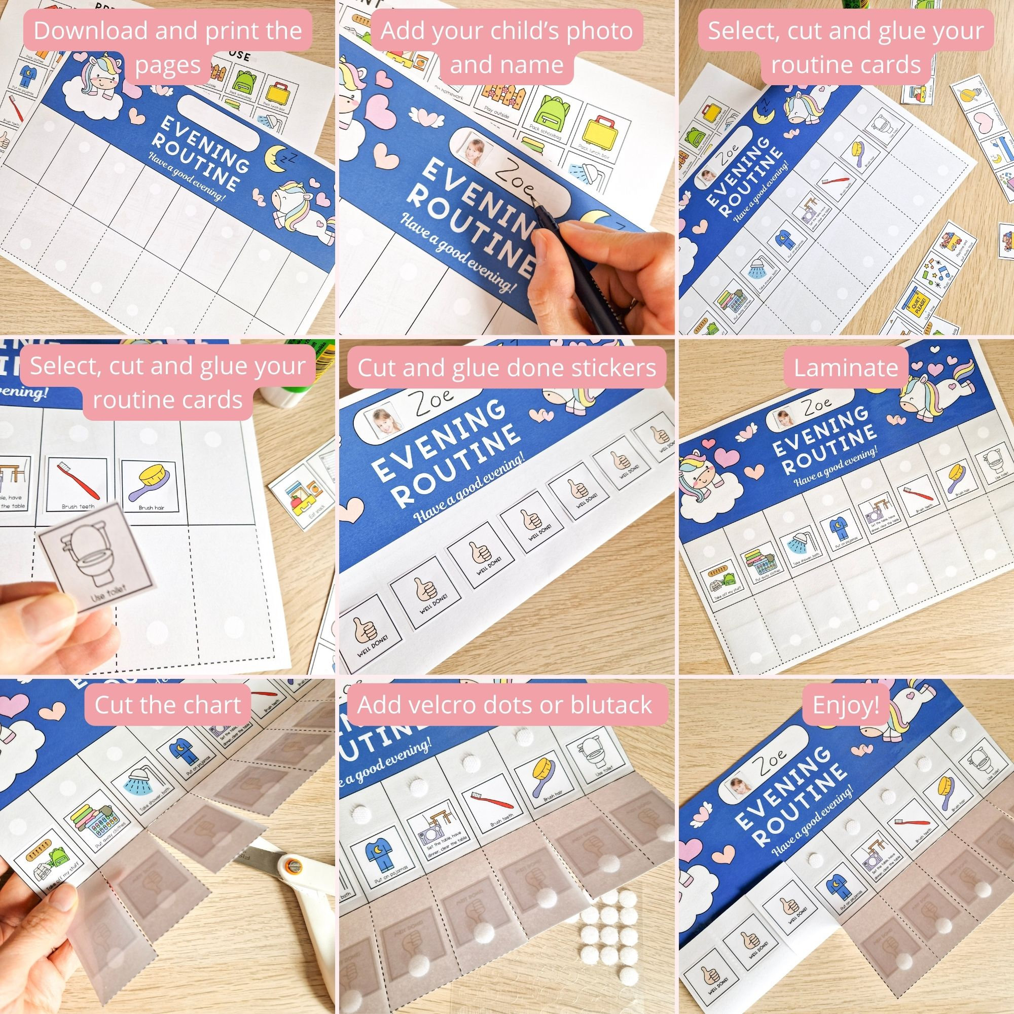 Bedtime Flip Chart Routine Printable Visual Schedule Kids Toddler Daily ...