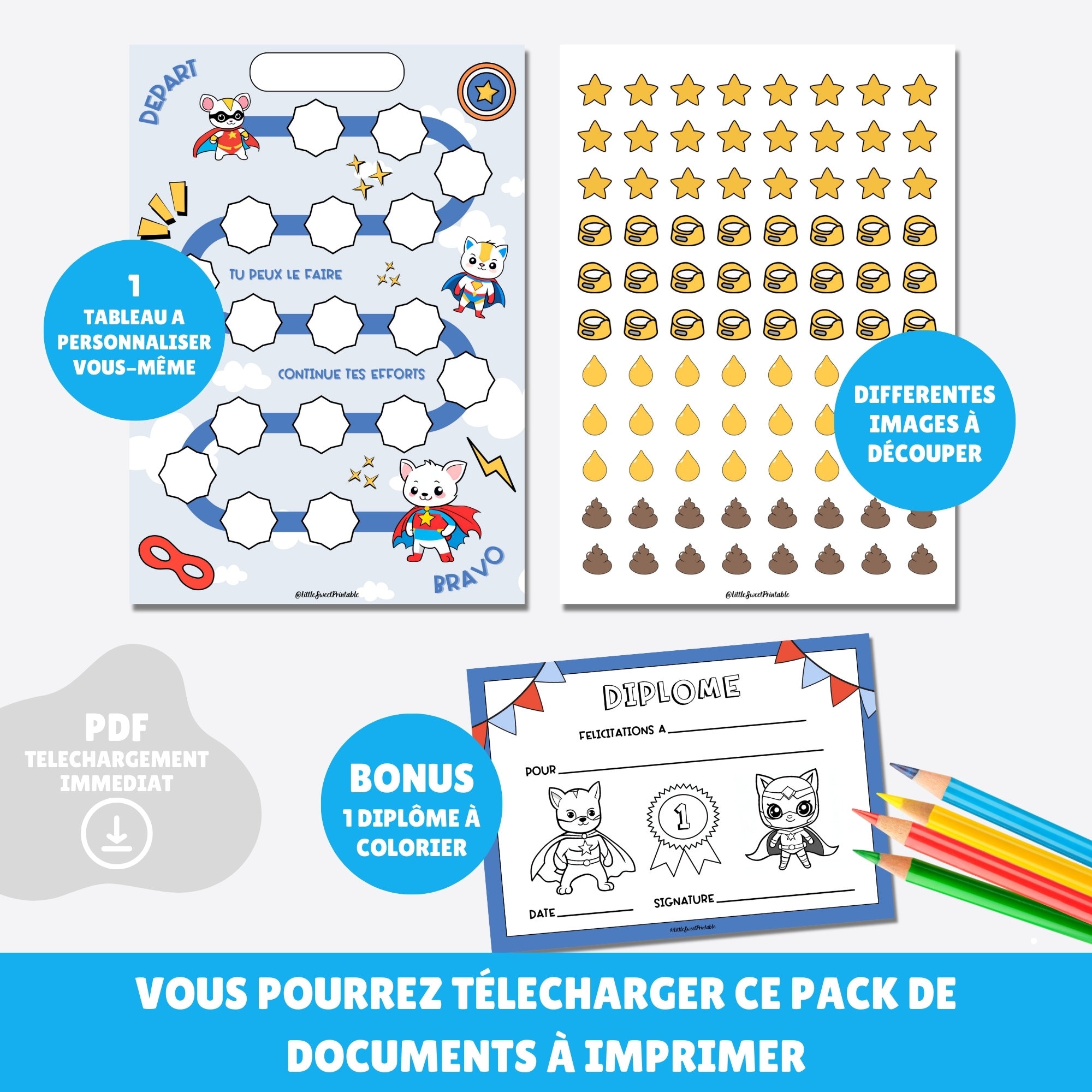 Potty Training Chart Printable, Toddler Potty Sticker Chart, Potty ...