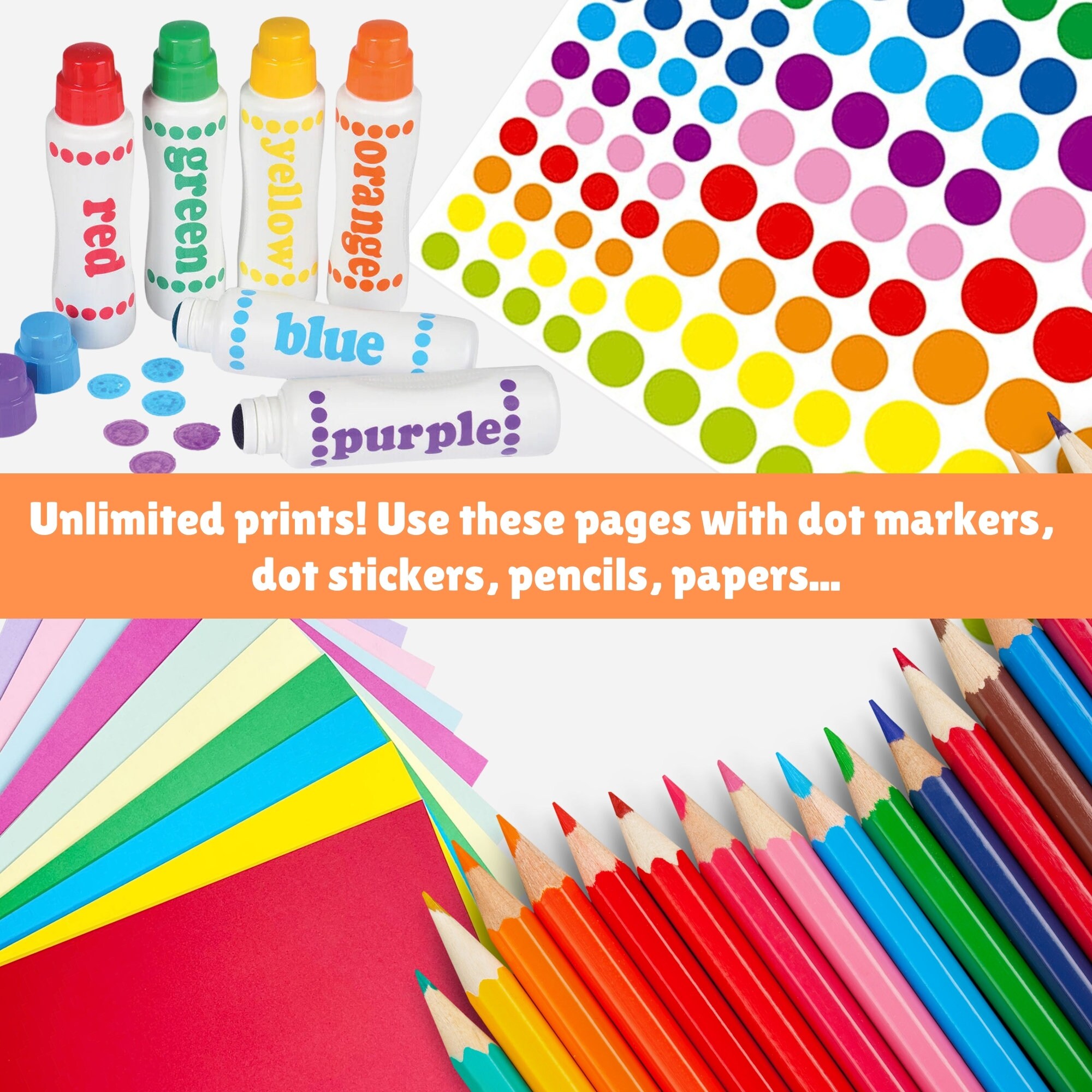 Do a Dot Printable, Fruits Vegetables Dot Marker Pages, Easy Kids ...