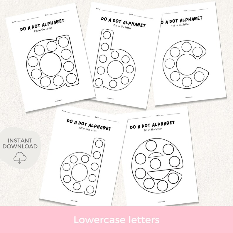 Do a Dot Alphabet Worksheets, Do a Dot Letters Worksheets, Kid ...