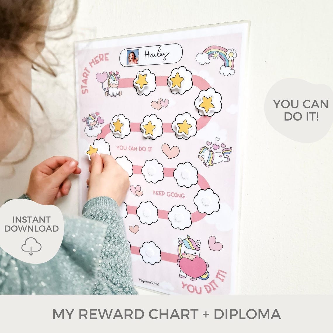 Reward Chart Printable for Kids, Behavior Chart for Toddlers, Sticker ...