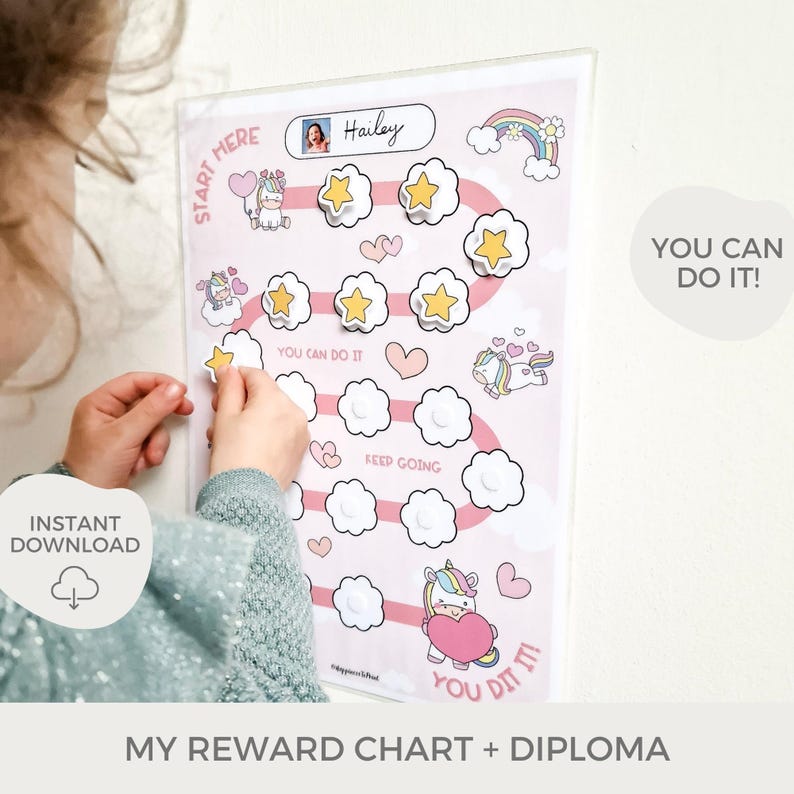 Behavior Chart Printable, Sticker Chart Printable, Reward Chart for ...