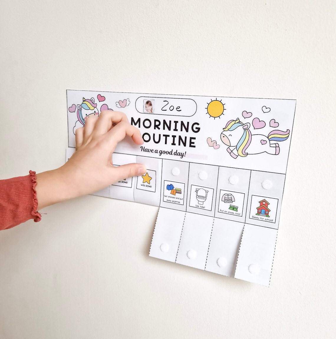 Morning Routine Chart Printable for Kids Toddler Daily Visual Schedule ...