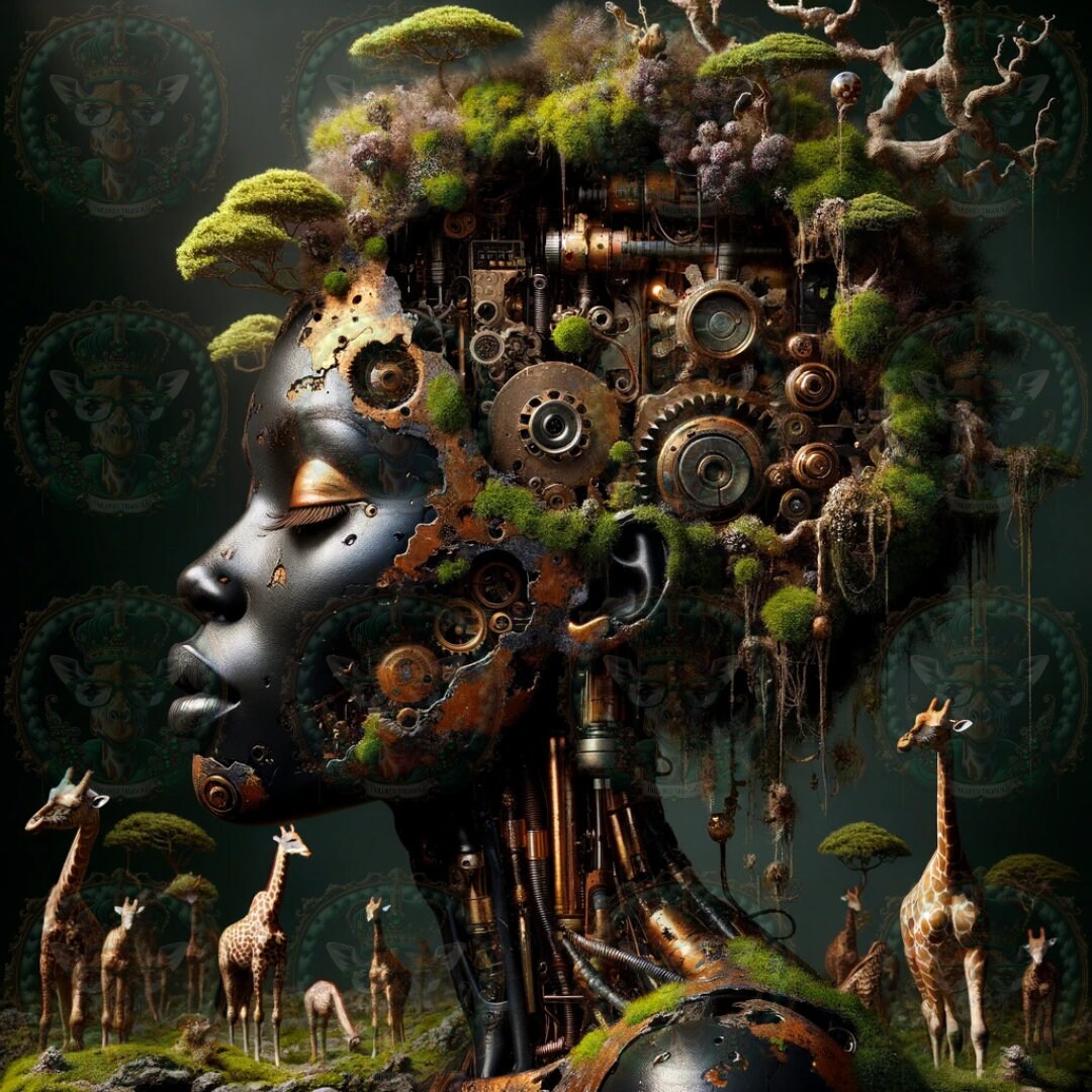 Echoes of a Cybernetic Goddess Surreal Steampunk Art Print - Etsy