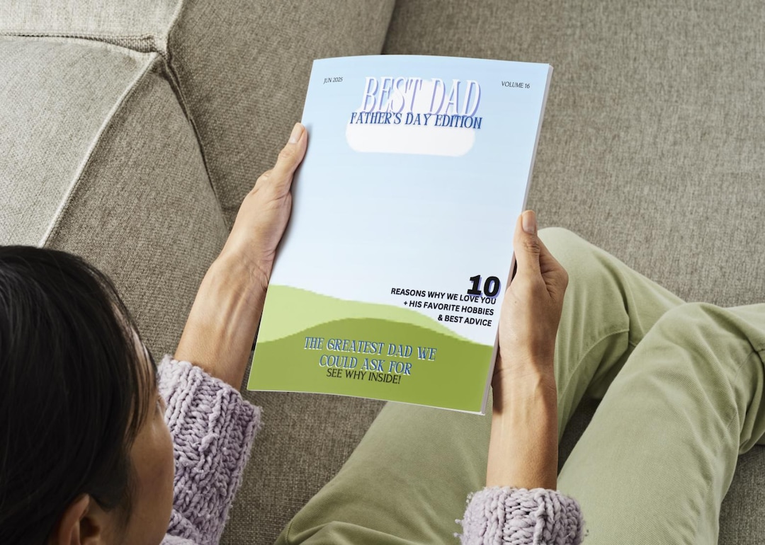 Dad Magazine Template: Personalized Father's Day Gift (canva Digital ...