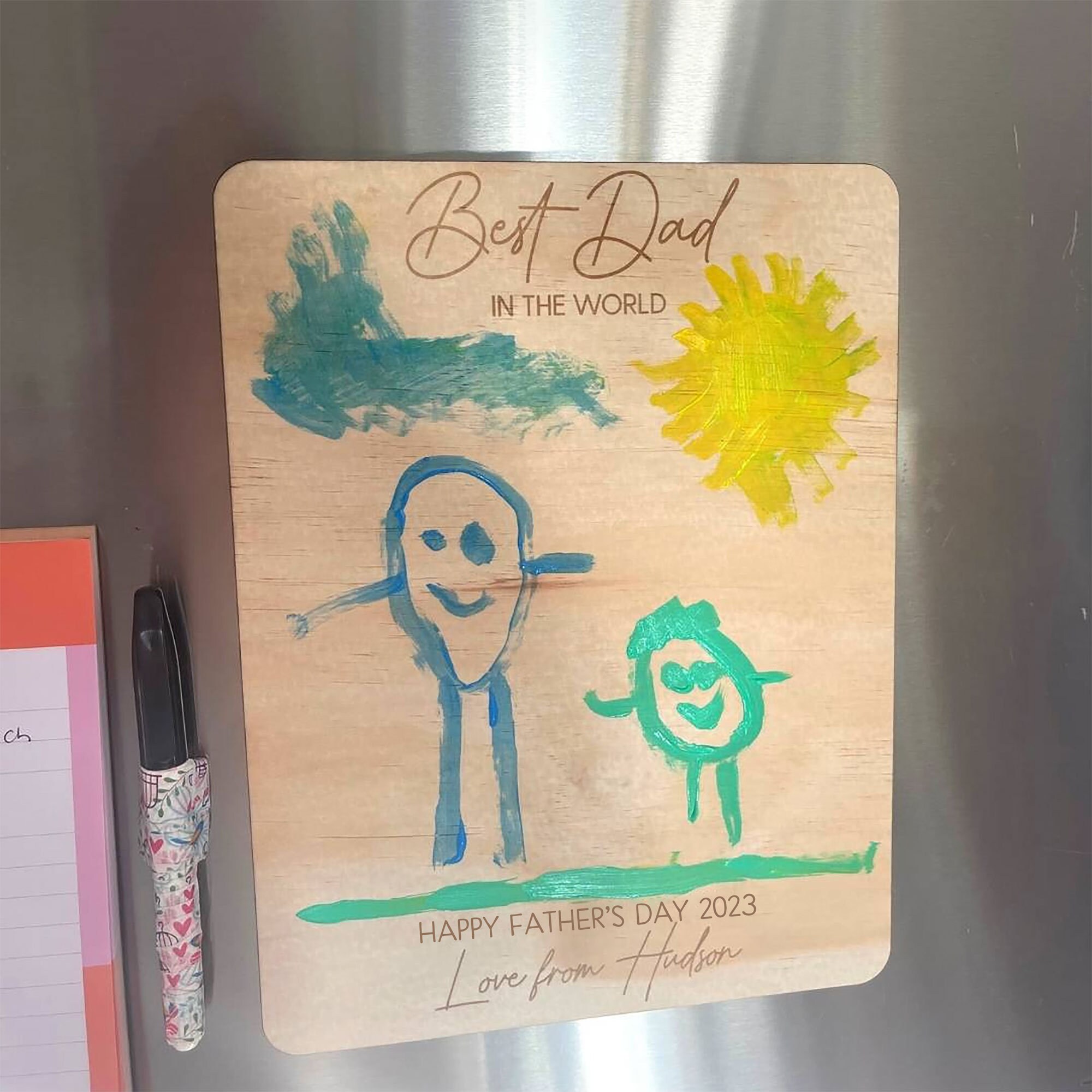 Hands Down Best Dad Ever, Personalized Engraved Wooden Sign, Celebrate ...