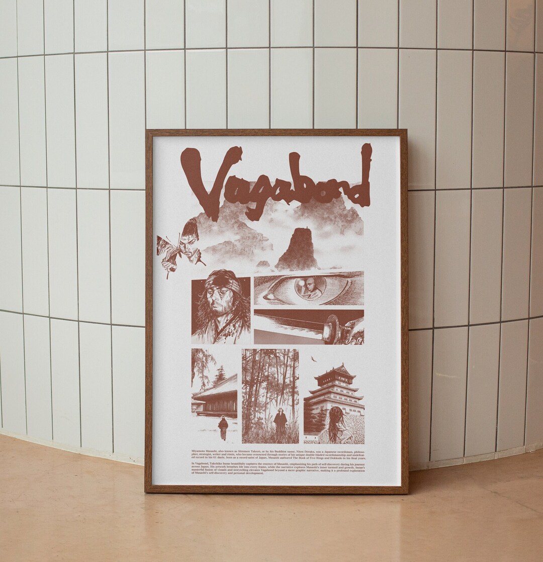 Vagabond Poster - Manga/anime Aesthetic Minimalist Poster- Miyamoto ...