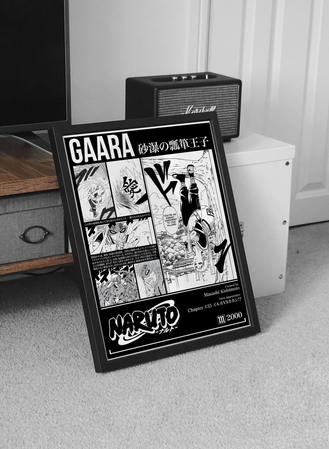 Gaara Manga Poster Manga Minimalist Poster Naruto Anime Aesthetic High ...