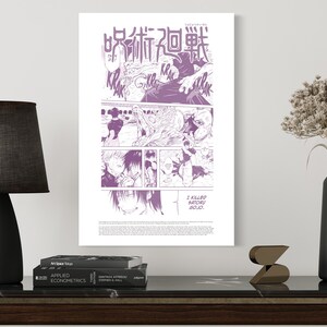 Toji Fushiguro Manga Poster Jujutsu Kaisen Minimalist Print Anime ...