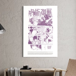Toji Fushiguro Manga Poster Jujutsu Kaisen Minimalist Print Anime ...