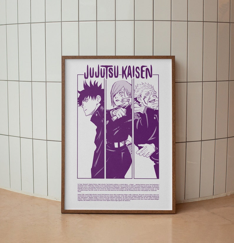 Jujutsu Kaisen Poster Itadori Yuji Megumi Nobara High Quality Colour ...