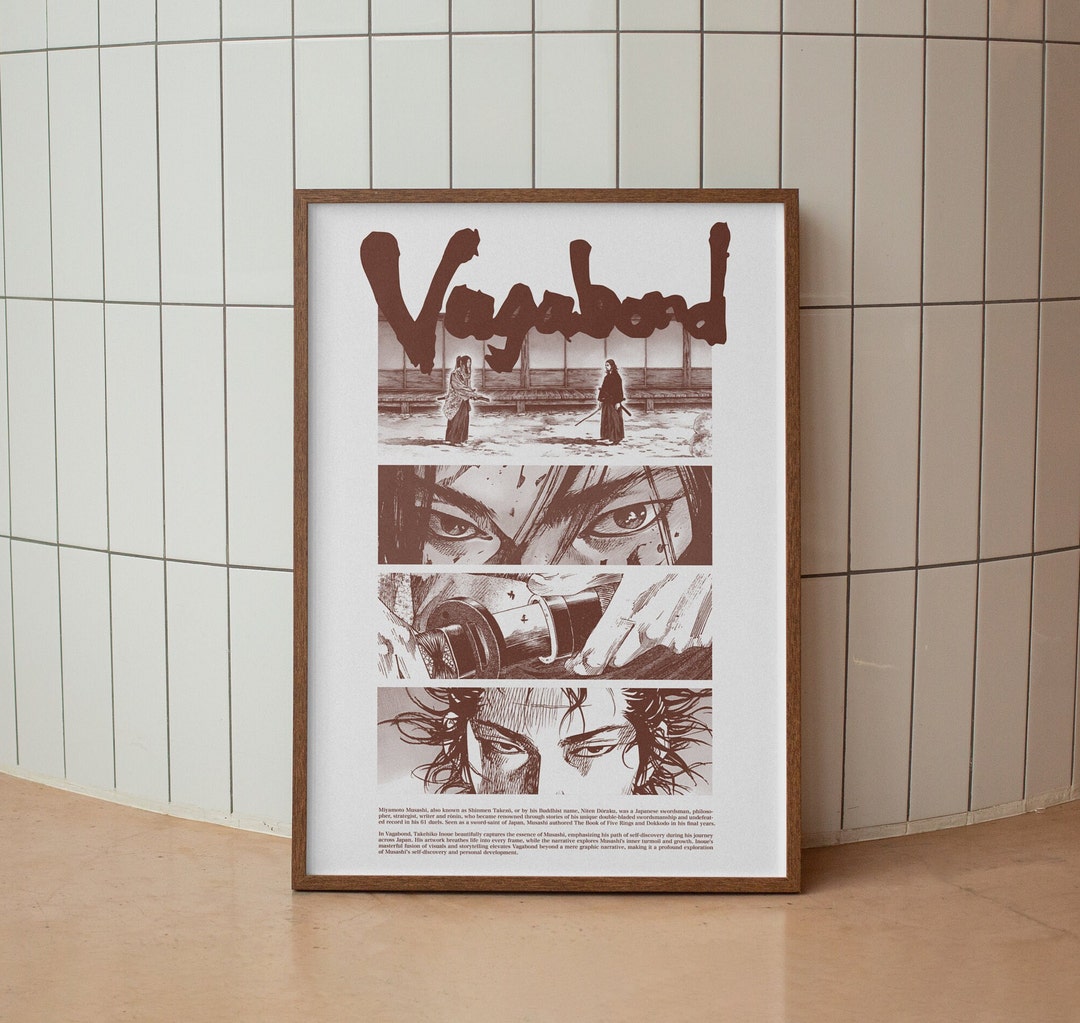 Vagabond Manga Poster Miyamoto Musashi Minimalist Manga Print High ...