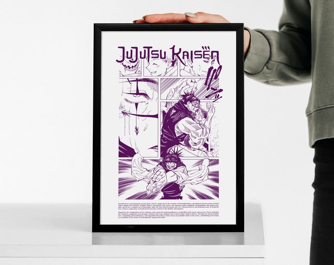 Toji Fushiguro Manga Poster Jujutsu Kaisen Minimalist Print Anime ...