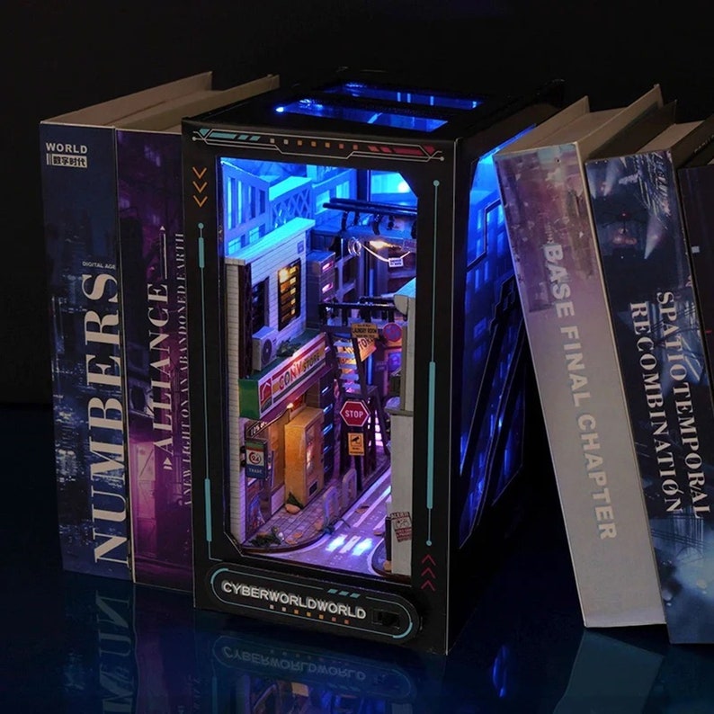 DIY Cyberpunk Themed Book Nook, Model Set, Book Nook Craft Kit - Etsy