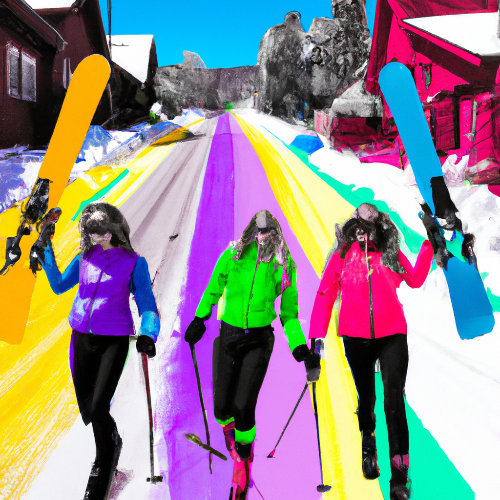 Modern Ski Pop Art, Ski Girls, Colorful - Etsy
