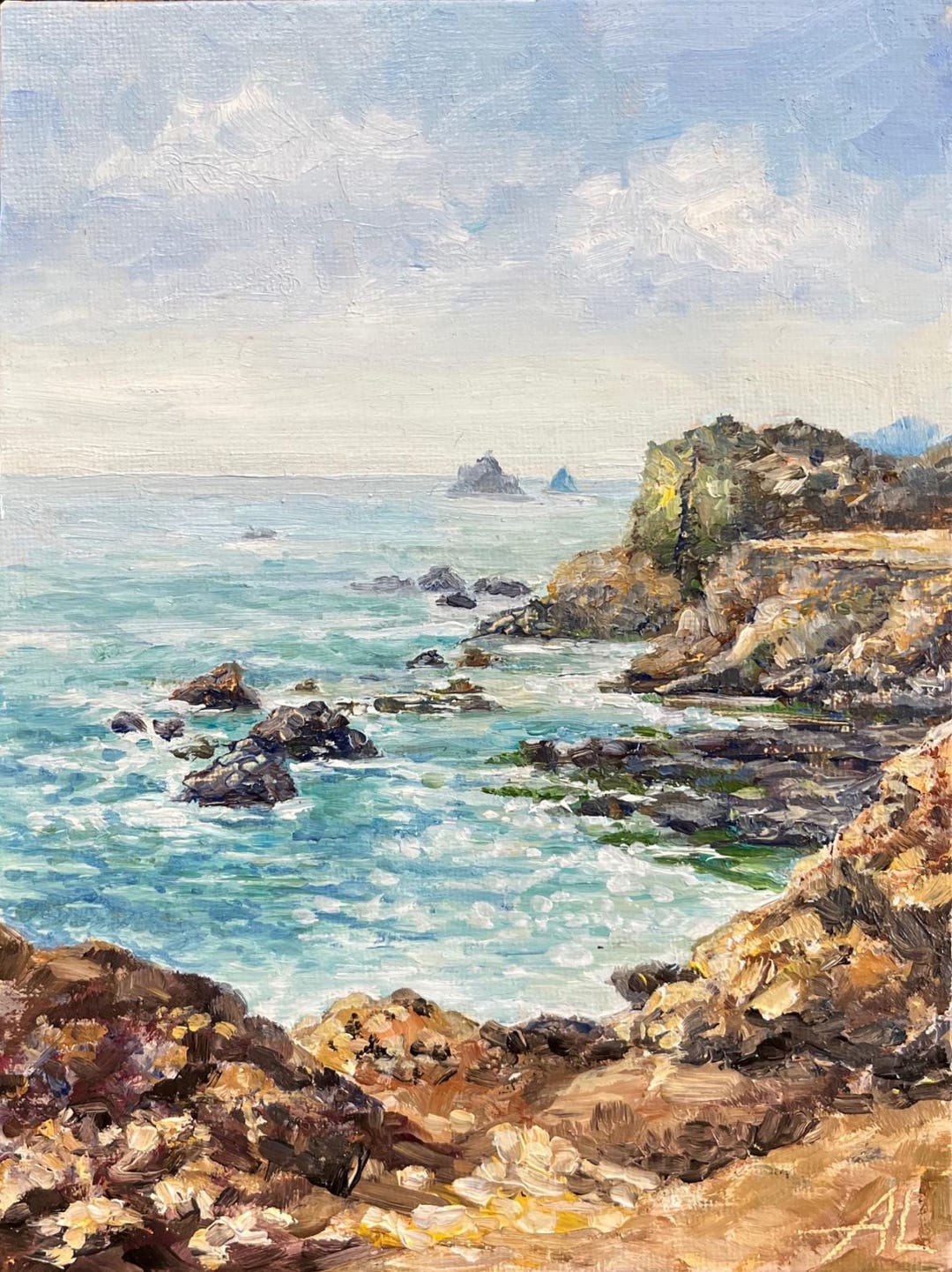 Painting Seascape. Ocean Shore. Landscape Wall Decor. Marine Art. Hand ...