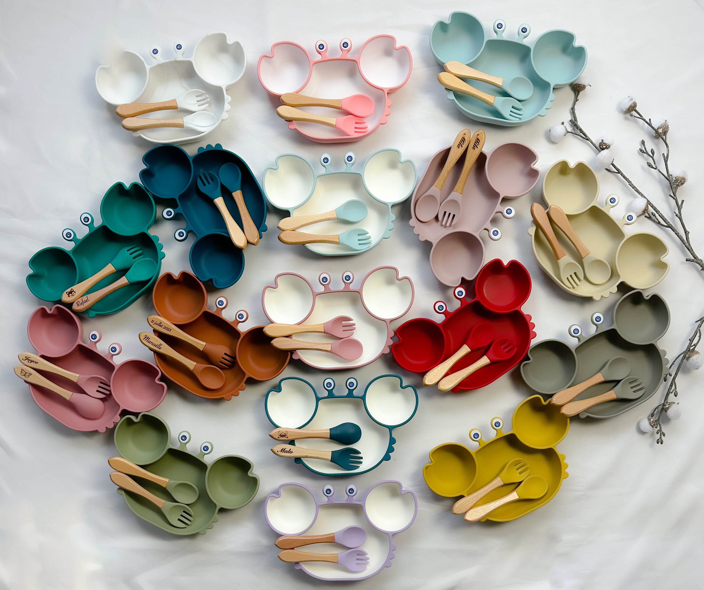 Personalized Children's Plate and Cutlery Meal Set Wooden Cutlery ...