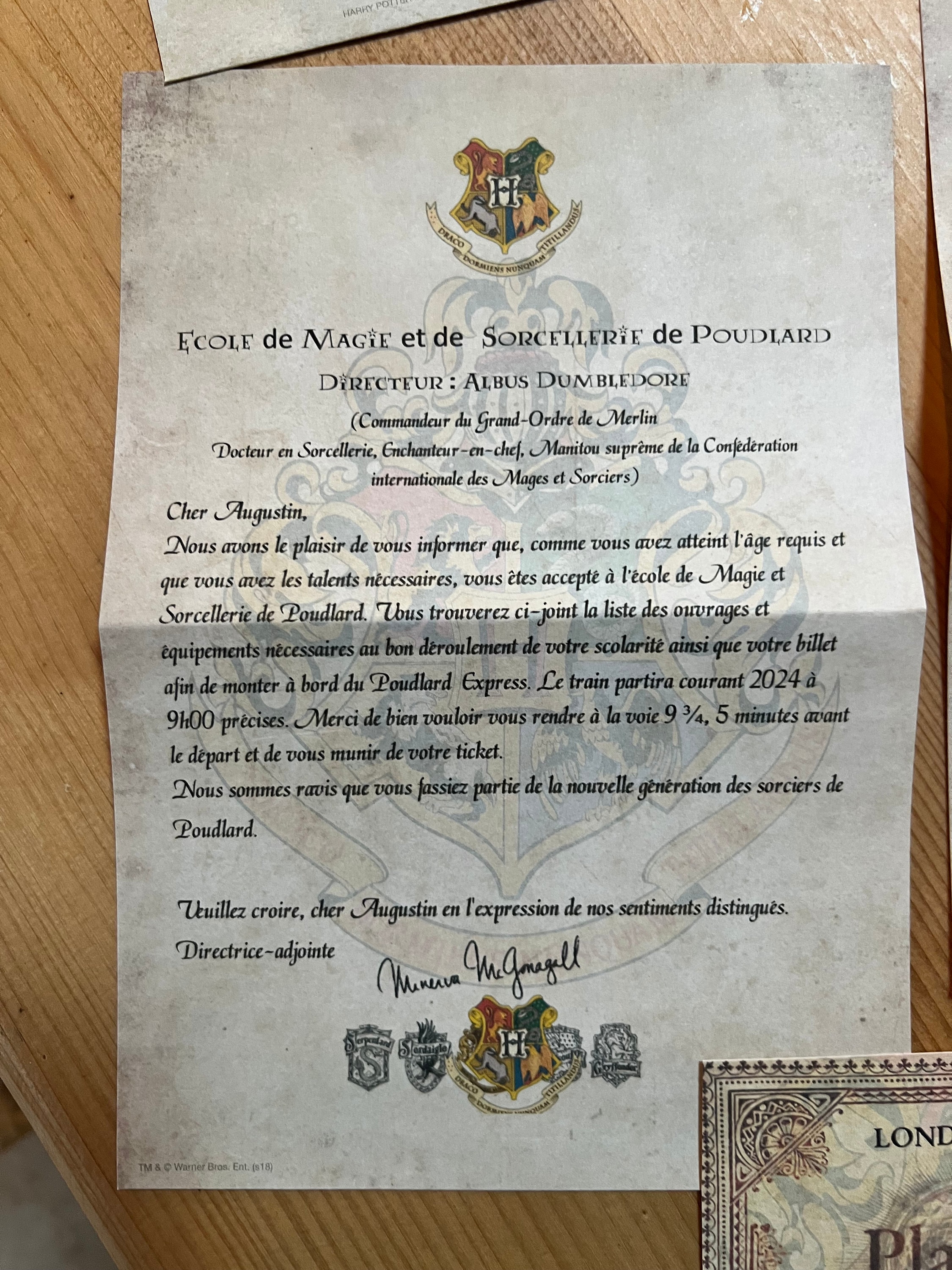 Personalized Hogwarts Admission Letter - Etsy