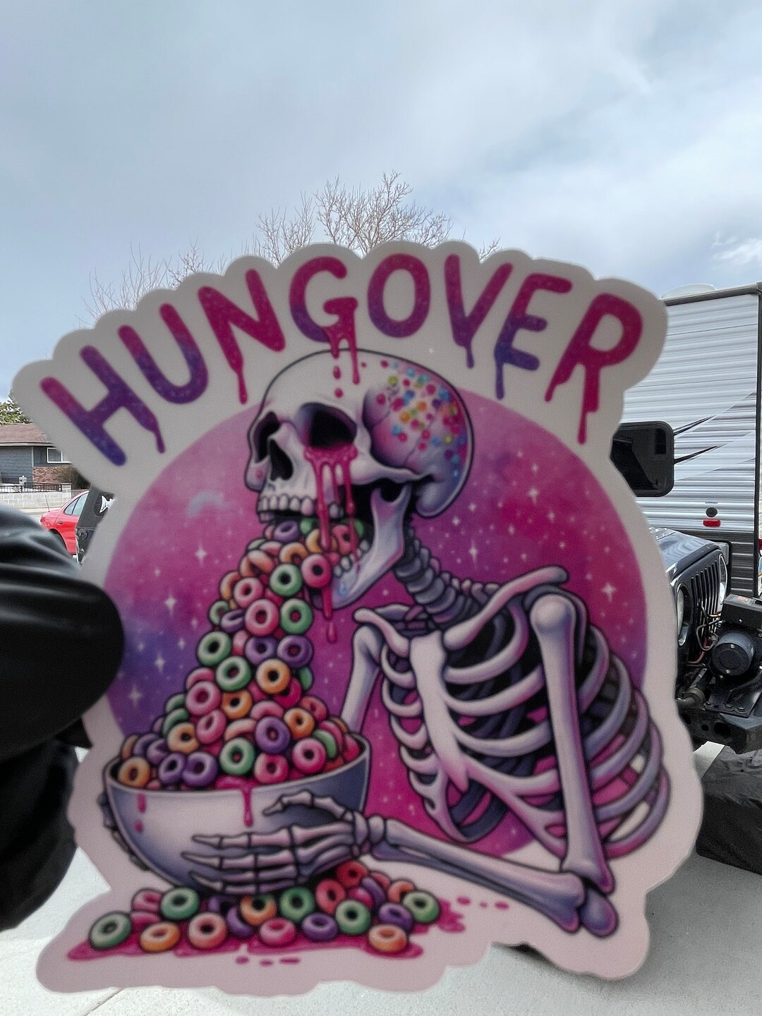 Hung Over Sticker Skull Sticker Cereal Sticker Hippy Sticker 420 ...