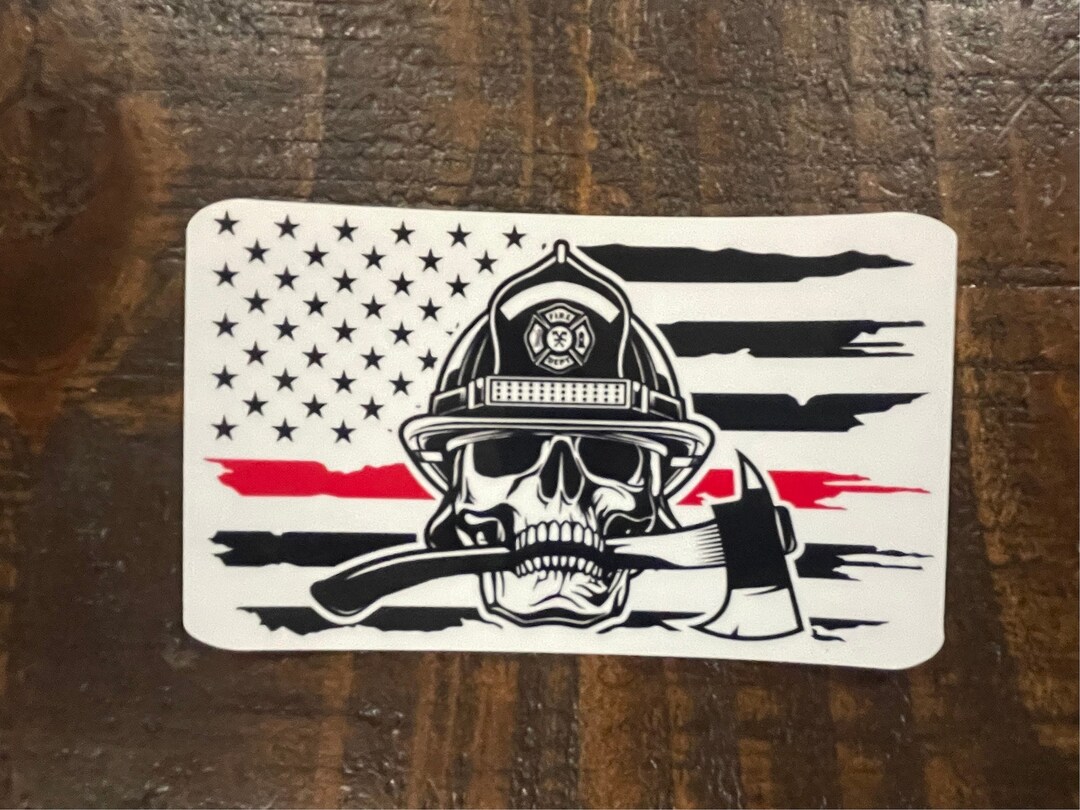 Fire Man Sticker Fire Department Sticker Skull Sticker Fireman Sticker ...