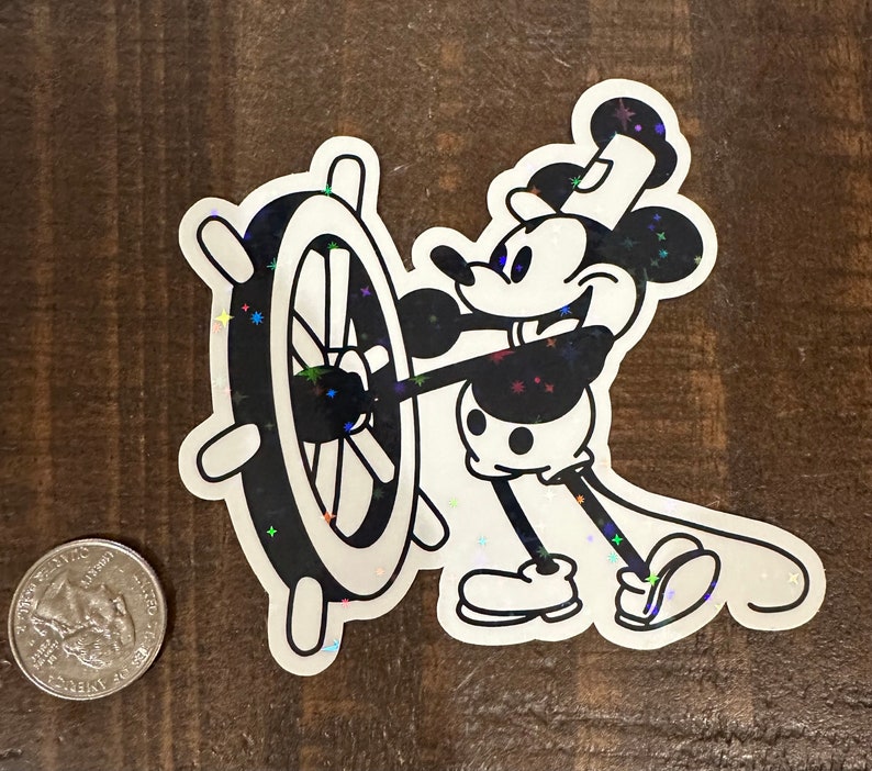 Steamboat Willie Sticker Mickey Mouse Sticker Disneyland Sticker 1928 ...