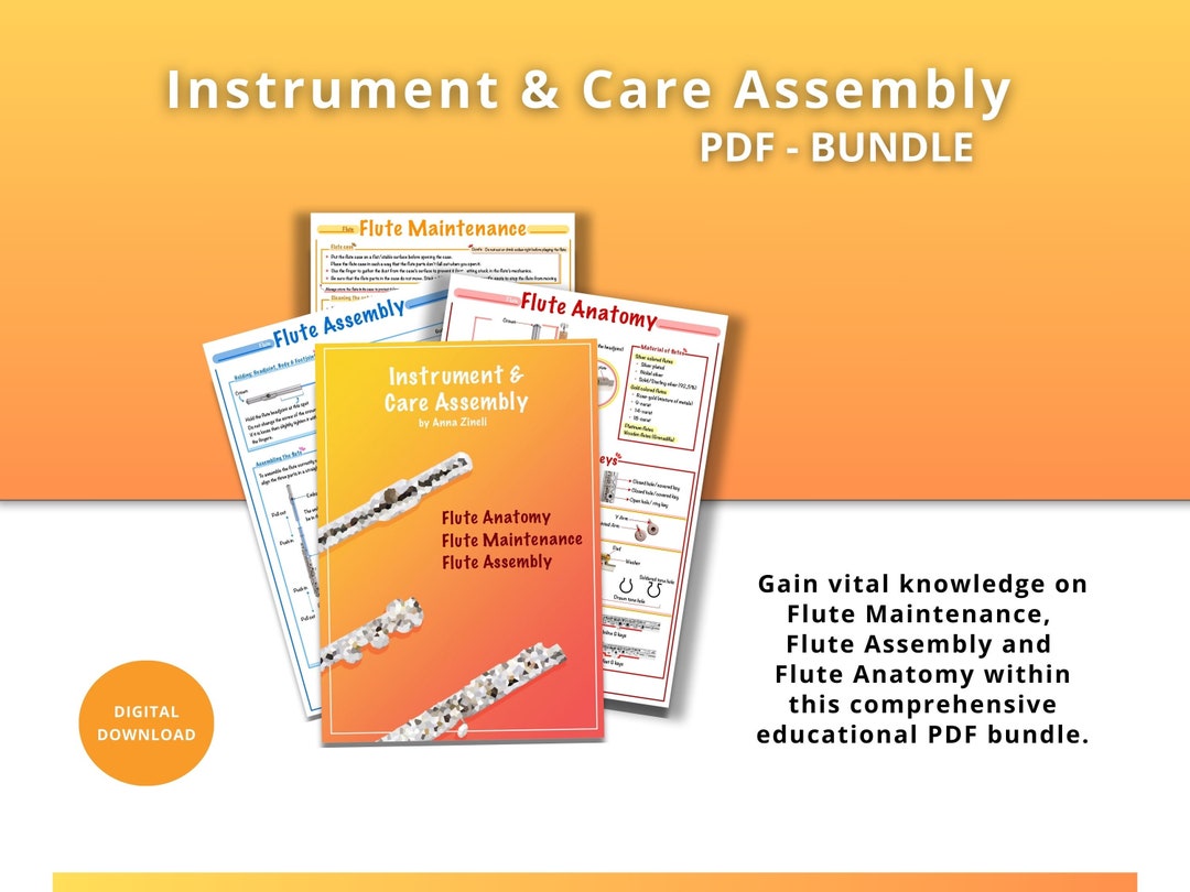 Flute Care Assembly Anatomy Maintenance Pdf Bundle Educational Digital ...
